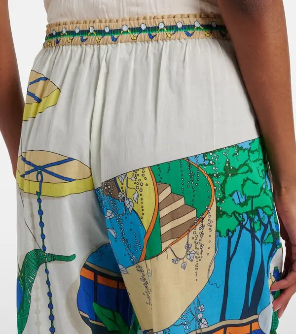 Tory Burch Printed Cotton Tapered Trousers