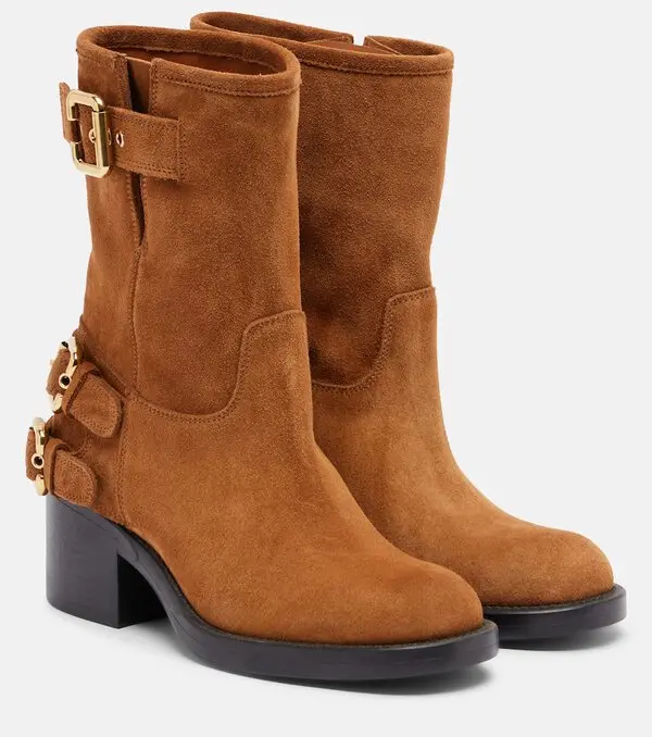 Chloé Suede Biker Boots
