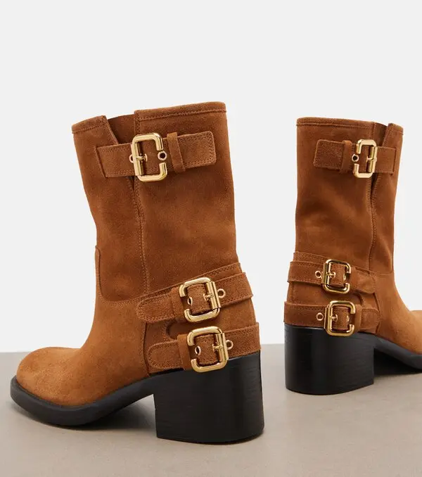 Chloé Suede Biker Boots