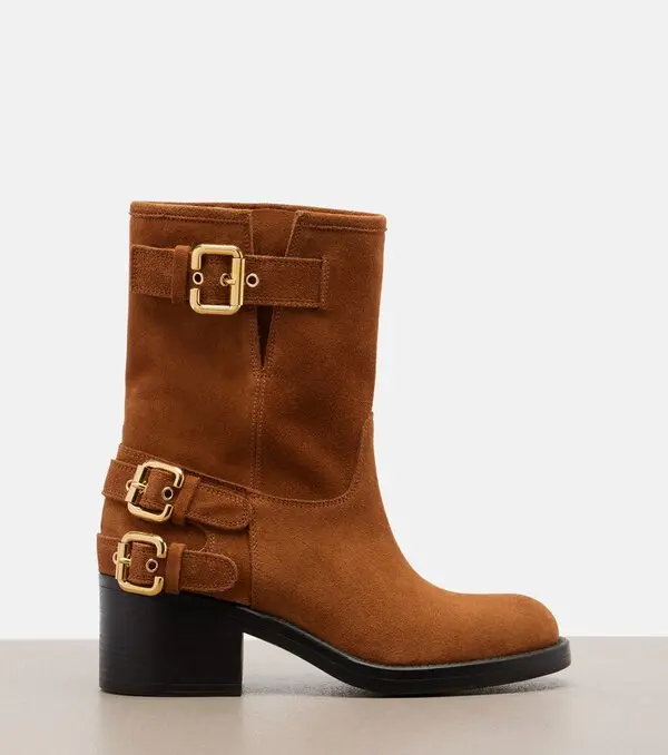 Chloé Suede Biker Boots