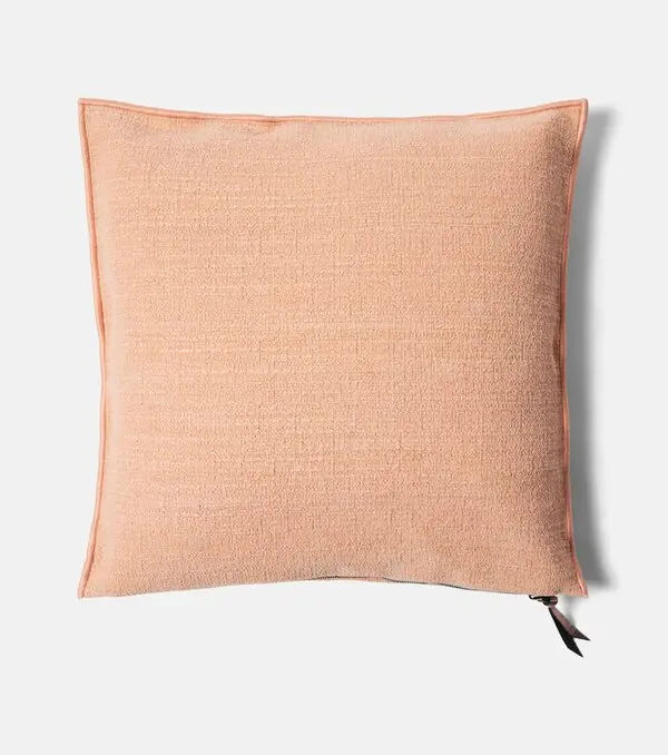 Maison De Vacances Cotton-blend Canvas Cushion - Beige
