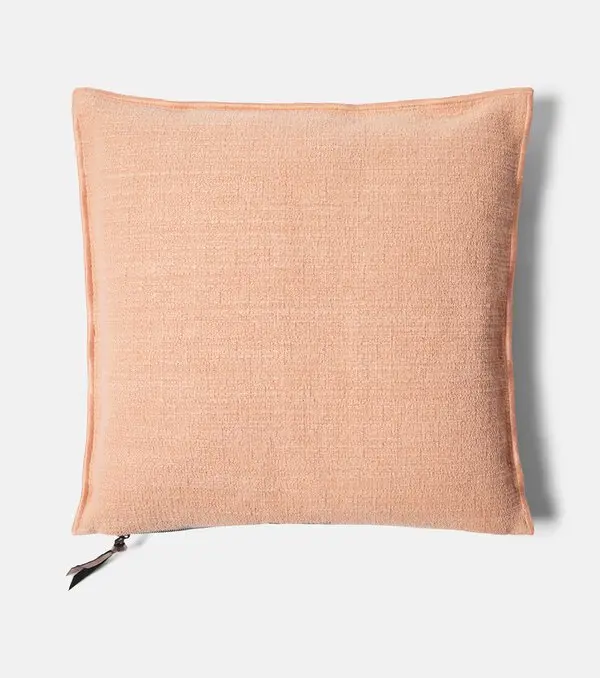 Maison De Vacances Cotton-blend Canvas Cushion - Beige
