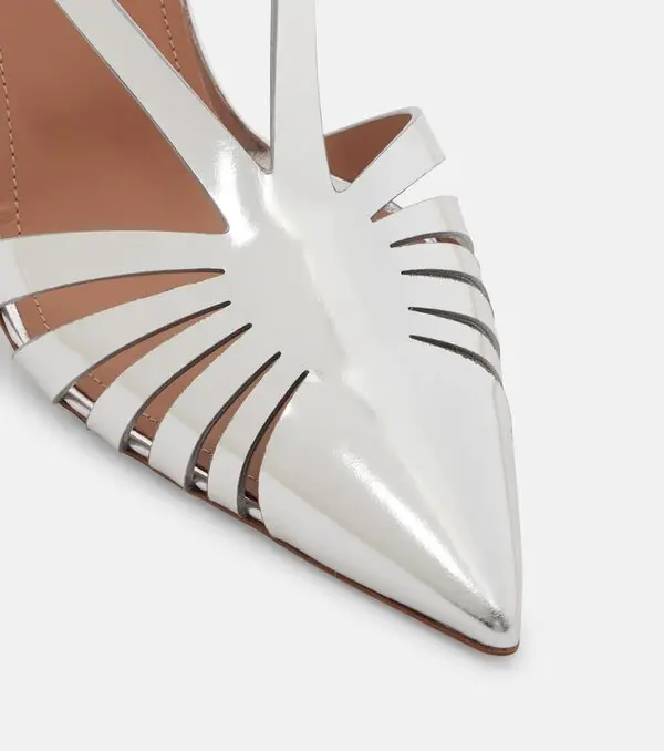 MALONE SOULIERS Janette Metallic Leather Slingback Pumps