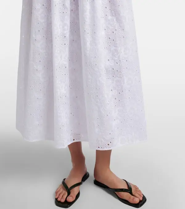 Tory Burch Broderie Anglaise Cotton Midi Dress