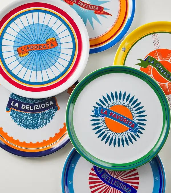 BITOSSI Bel Paese Set Of 6 Porcelain Plates
