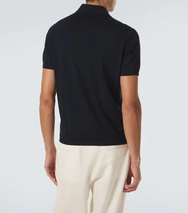 Dunhill Cotton And Silk Polo Sweater - Blue