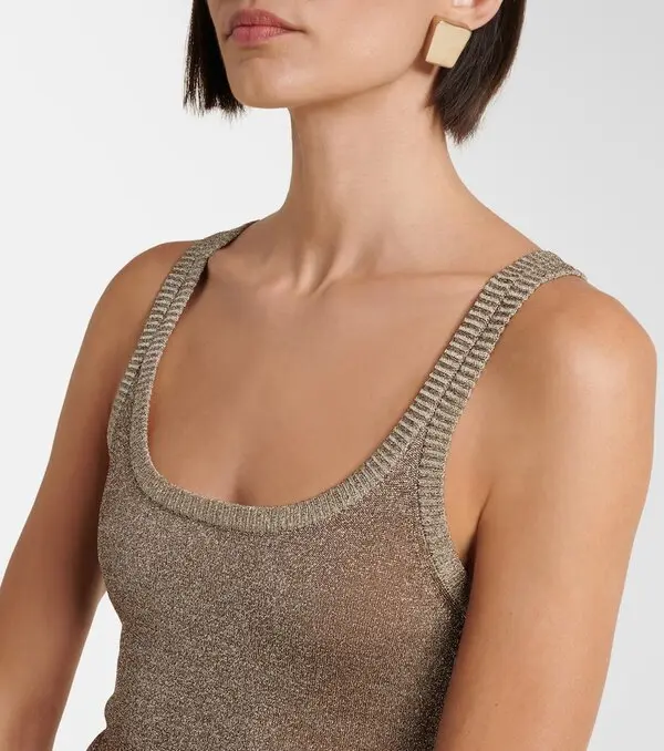 Missoni Knitted Lame Tank Top - Brown