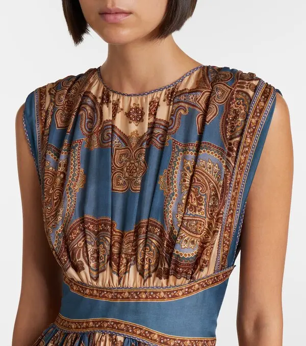 Zimmermann Mahon Printed Silk Maxi Dress - Blue