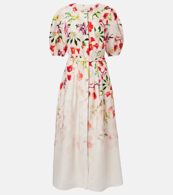 Gabriela Hearst Ignis Floral Linen Midi Dress - Multicoloured