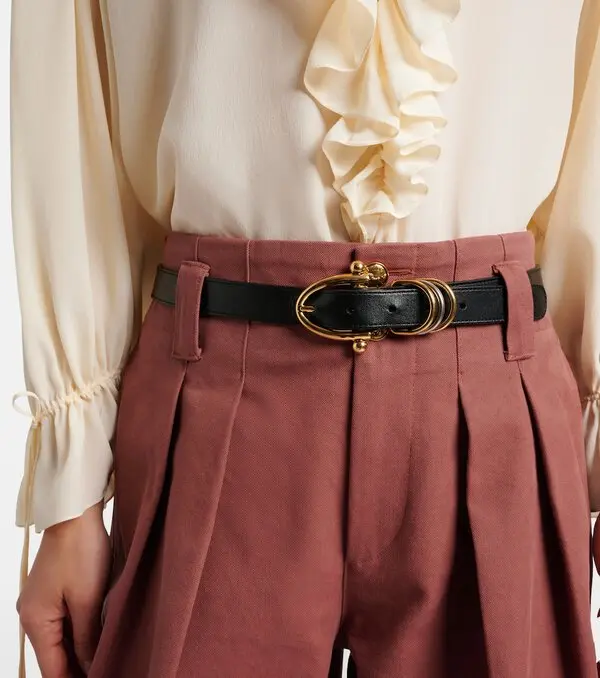 Chloé Leather Belt With Buckle Fastening - Black