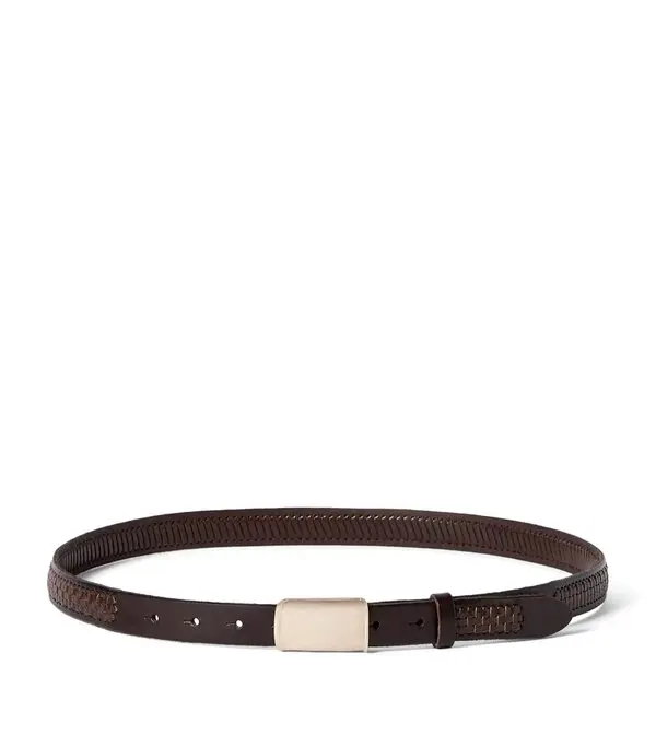 Brunello Cucinelli Woven Leather Belt - Brown