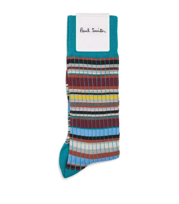 Paul Smith Ribbed Signature Stripe Crew Socks