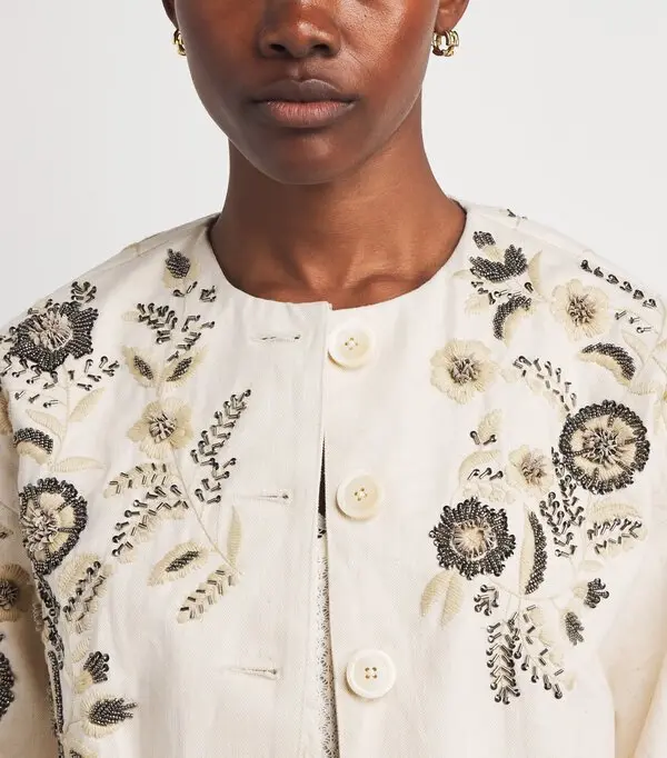 Veronica Beard Embroidered Emere Jacket - Ivory