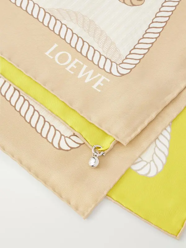 Loewe Printed Silk Scarf - Neutrals