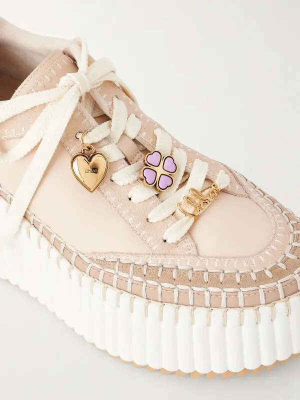Chloé Nama Patchwork Leather Platform Sneakers