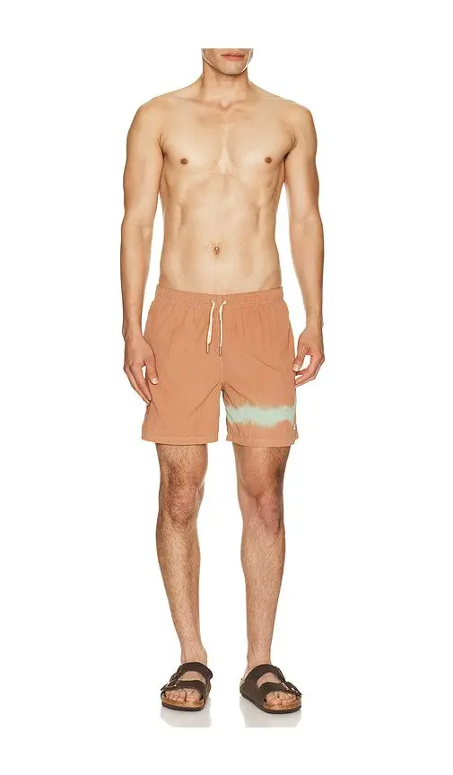 BATHER Madder Blue Overdyed Swim Trunks