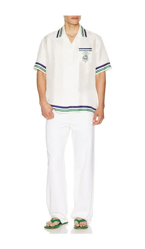 Casablanca Hotel Emblem Cuban Collar Shirt