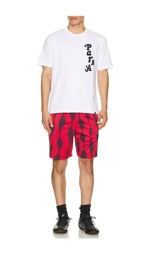 PARRA Waved Mesh Shorts - Red