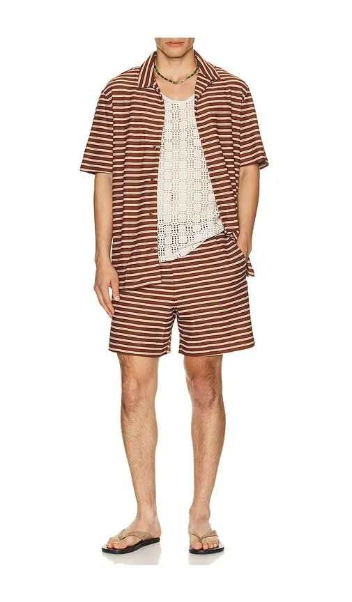 BOUND Stripe Jacquard Shirt In . Also - Orange