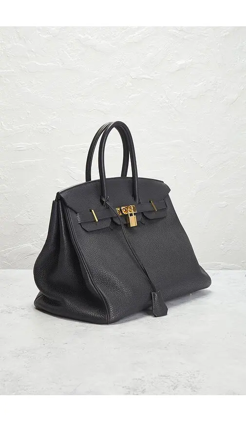 FWRD RENEW Hermes Togo Birkin 35 Retourne Handbag - Black