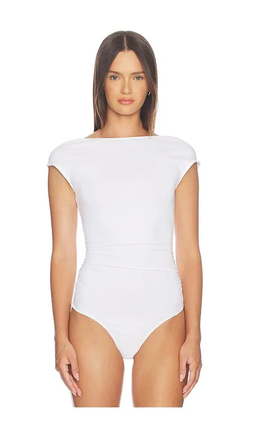 Good American The Open Back Bodysuit - White