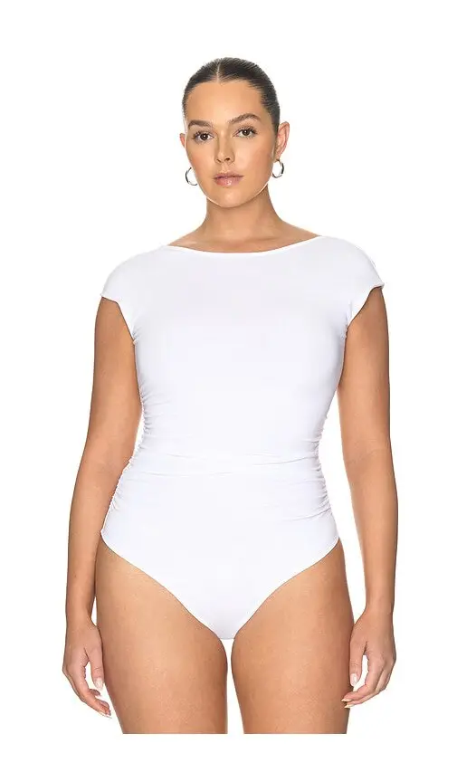 Good American The Open Back Bodysuit - White