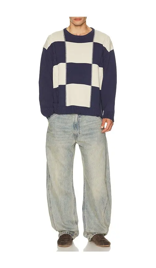 FOUND Checkered Fisherman Sweater