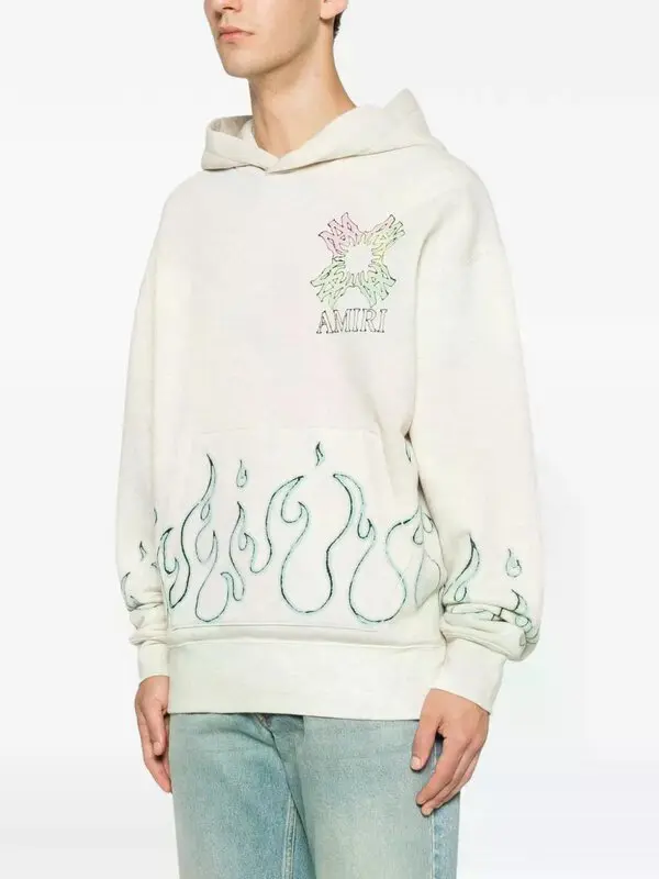 Amiri Logo And Flame Print Hoodie