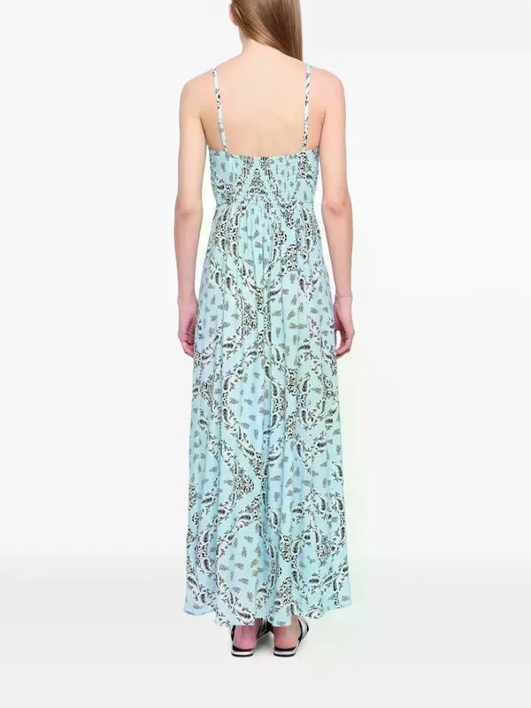 Zadig&Voltaire Maxi Dress With Bandana Print And Pleated Bustier