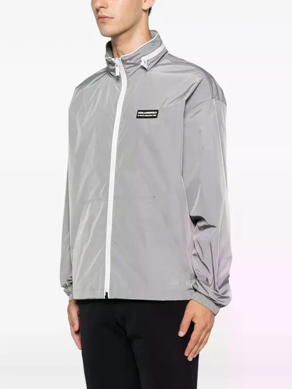 Karl Lagerfeld High Neck Zip Up Lightweight Jacket