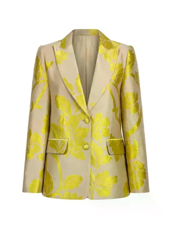 MAURIZIO MASSIMINO Floral Jacquard Blazer - Neutrals