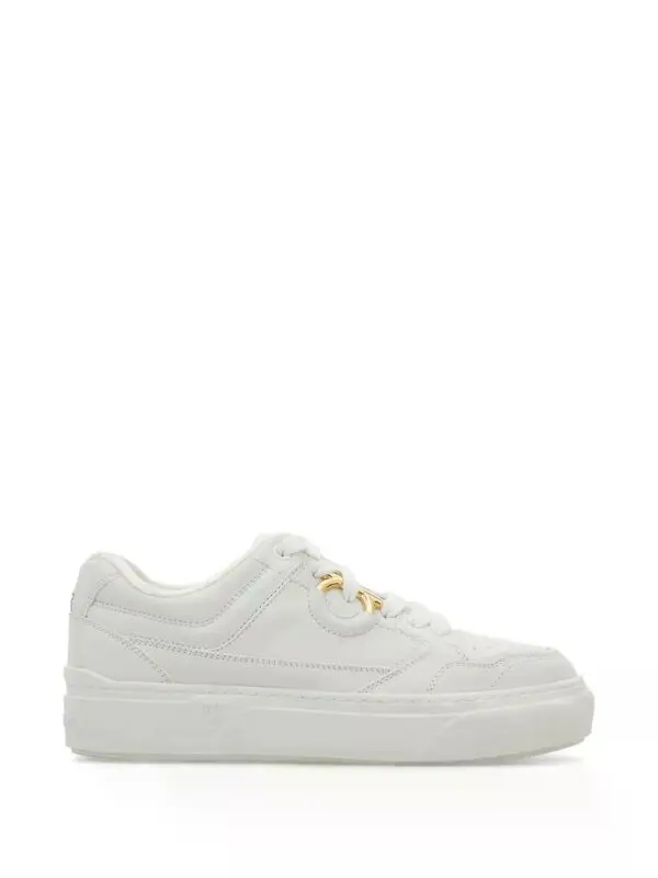 FERRAGAMO Gancini Lace-up Sneakers - White