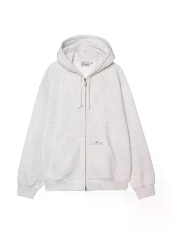 Carhartt Work In Progress Logo Embroidered Zip-up Hoodie