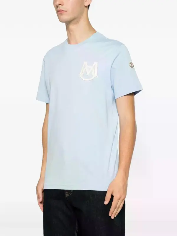 Moncler Monogram Cotton T-shirt - Blue