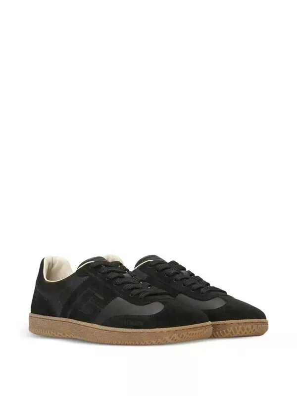 Balmain Swan Smooth Leather And Suede Lace-up Trainers - Black