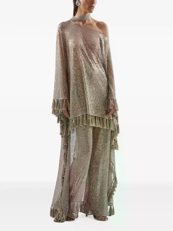 TALLER MARMO Marlene Sequin Trousers - Neutrals