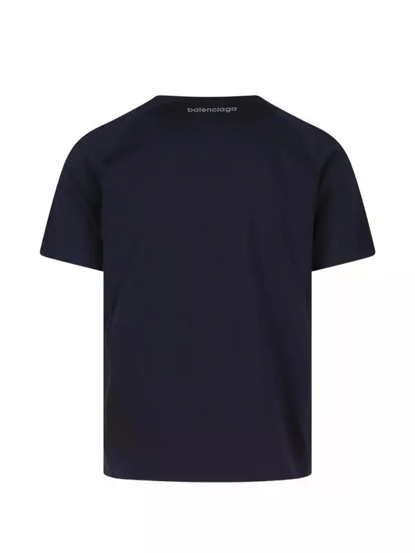 Balenciaga Logo Print Raglan Sleeve T-shirt - Blue