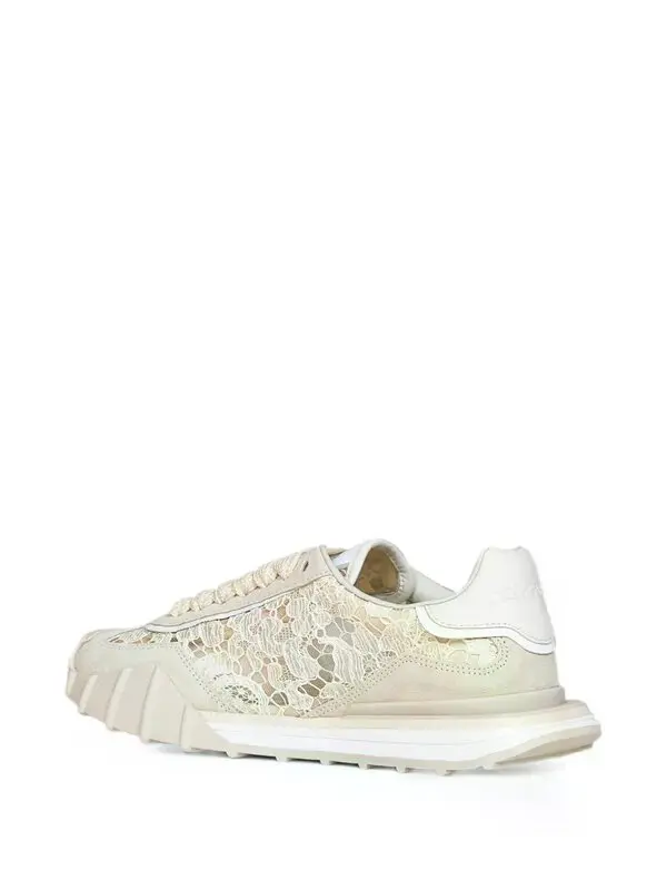 Dolce & Gabbana Beige Lace Panel Sneakers