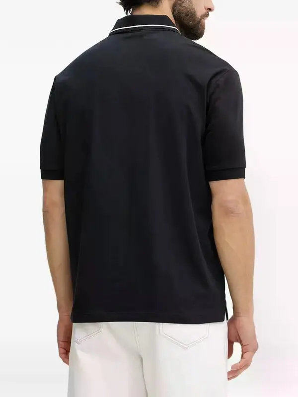 Armani Exchange Logo-print Contrast-trim Polo Shirt