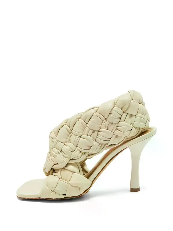 Bottega Veneta Intrecciato Square-toe Stiletto Sandals - Neutrals