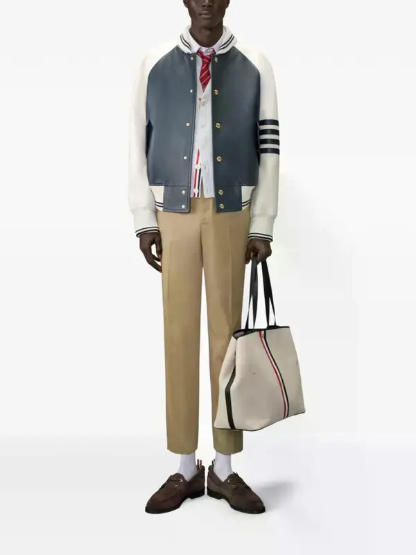 Thom Browne Madras Oxford Striped-armband Shirt - Grey