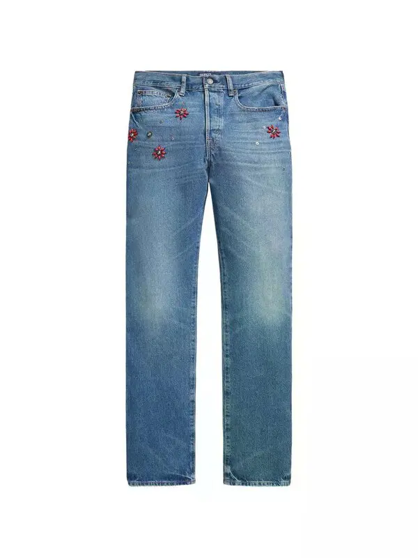 Polo Ralph Lauren Embellished Straight-leg Jeans - Blue