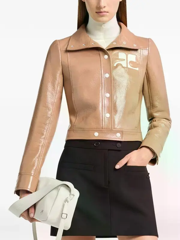 COURREGES Re-edition Vinyl Cropped Jacket