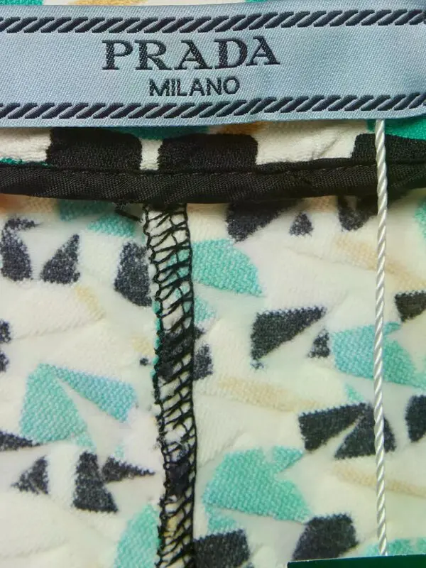 Prada Geometric Pattern Textured Trousers