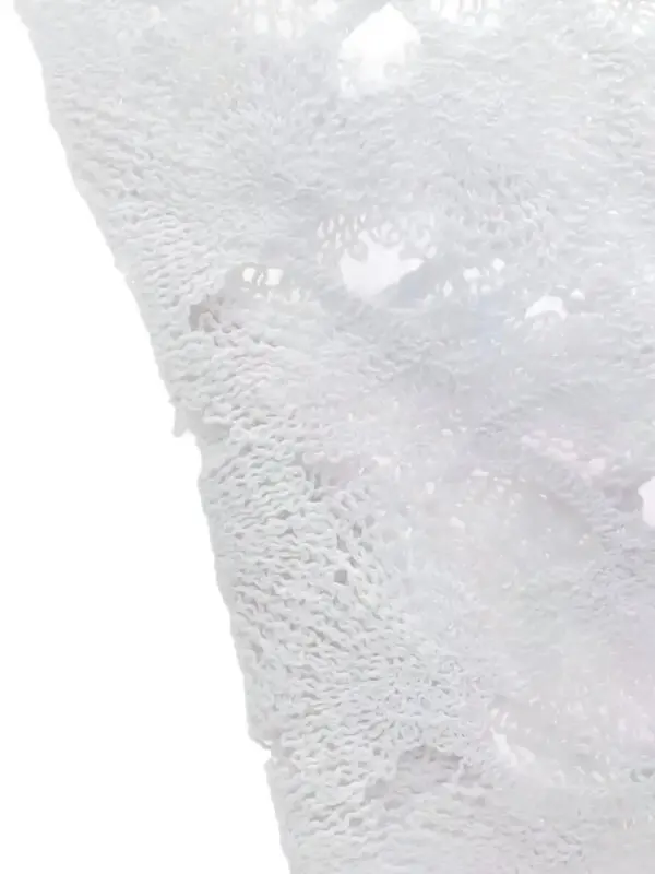 KANGRA Crochet Knit Short-sleeved Cardigan - White