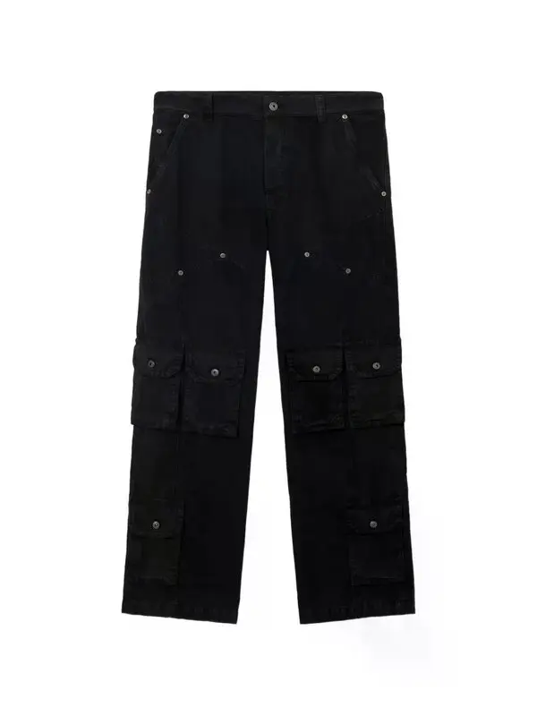 Off-White Multi-pocket Cargo Pants With Rivet Detailing