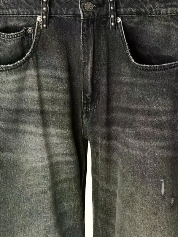 VAGUE STUDIOS Buttoned Distressed Jeans