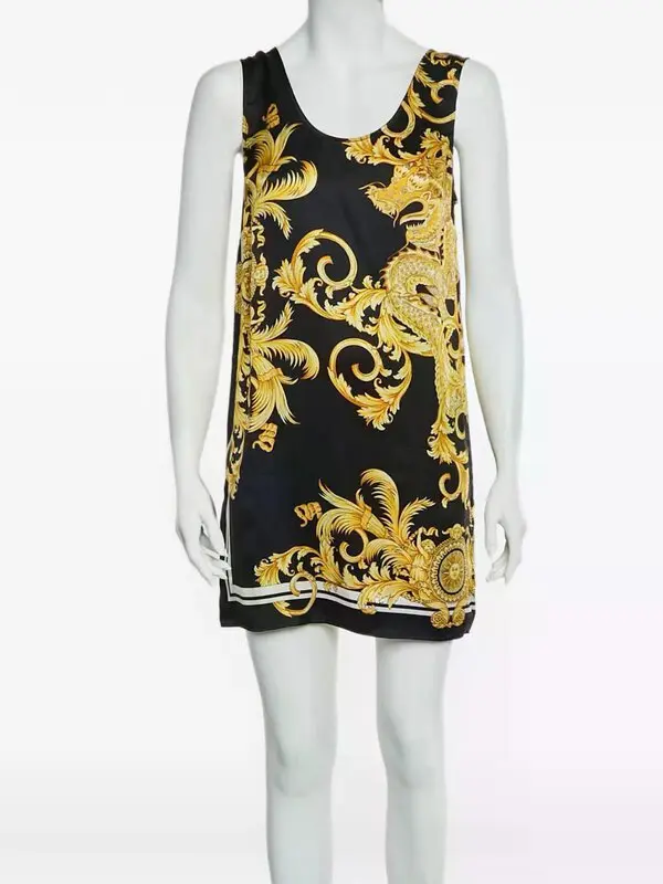 Versace Medusa Print Silk Mini Dress