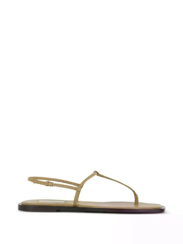 TOTEME T-strap Leather Slingback Sandals - Neutrals