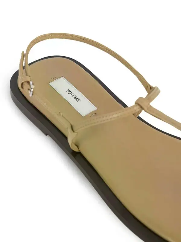 TOTEME T-strap Leather Slingback Sandals - Neutrals